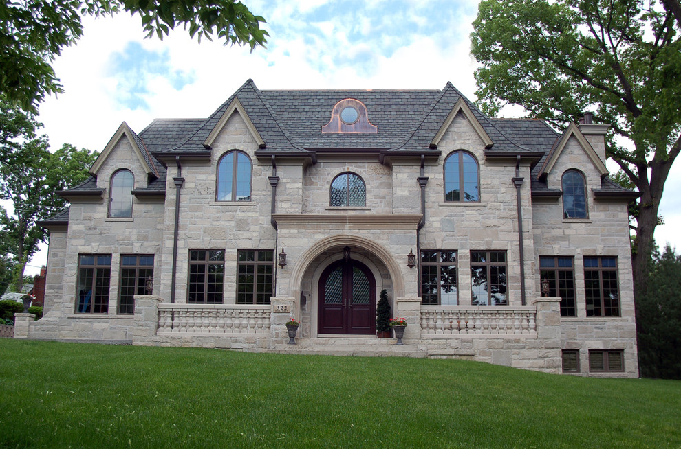 Grand Stone Entry - Arts & Crafts - House Exterior - Chicago - by ...
