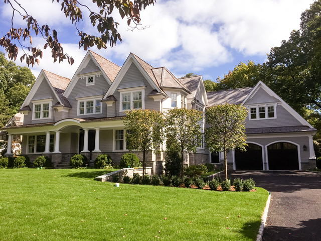 Greenwich Transitional Shingle Style Home - Transitional - Exterior ...