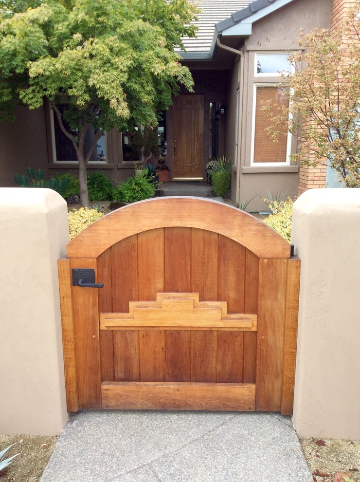 Hacienda Style Gate with Dark Bronze Contemporary Hardware ...
