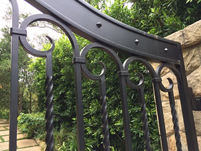 Hand forged Mediterranean style Double entry gate - Mediterranean ...
