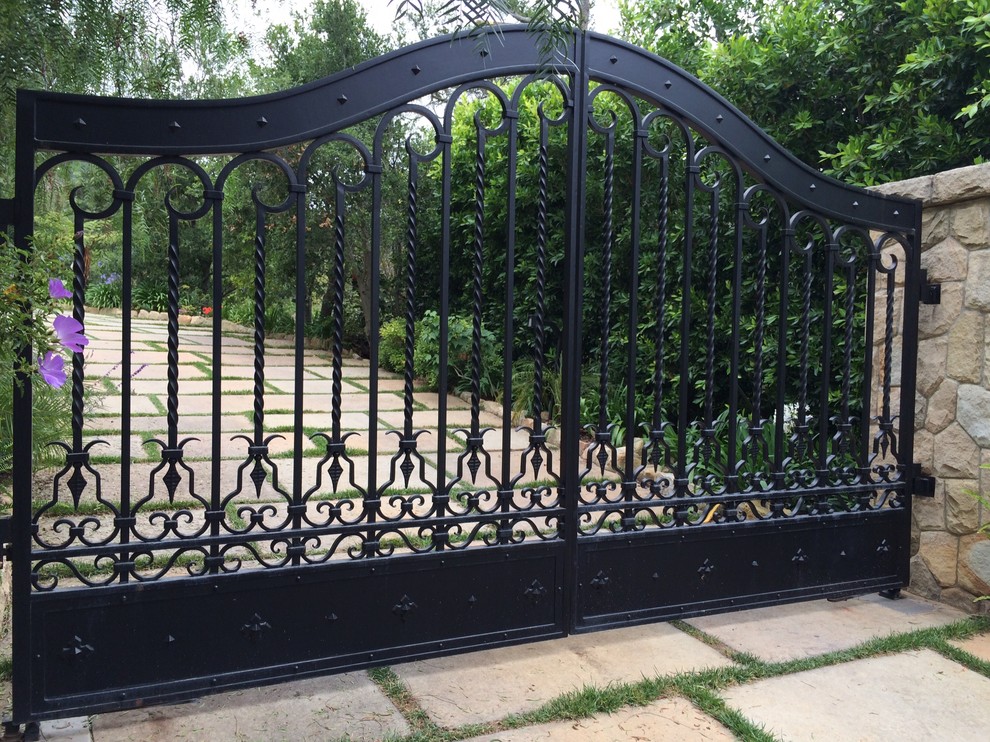 Hand forged Mediterranean style Double entry gate - Mediterranean ...