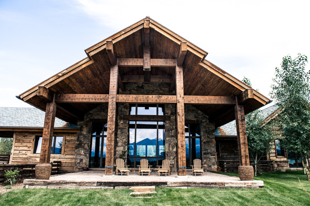Hand Hewn Timber Frame with Douglas Fir Barn Wood Soffit - Craftsman ...