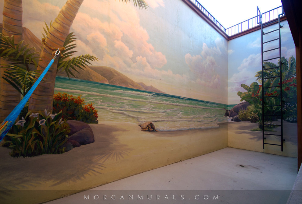 Hawaiian Beach Wall Mural - Mediterranean - Exterior - San Francisco ...