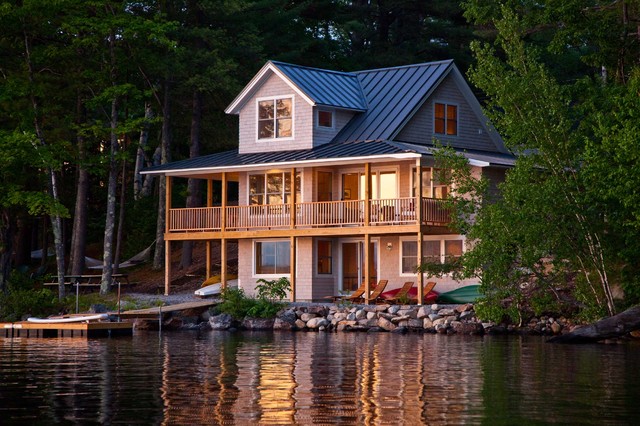 Highland Lake House - Rustic - Exterior - Portland Maine - by Kaplan ...