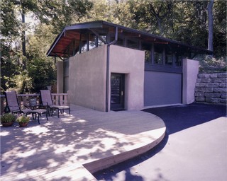 Hillside House garage - Rustic - Exterior - Kansas City - by ROTHERS ...