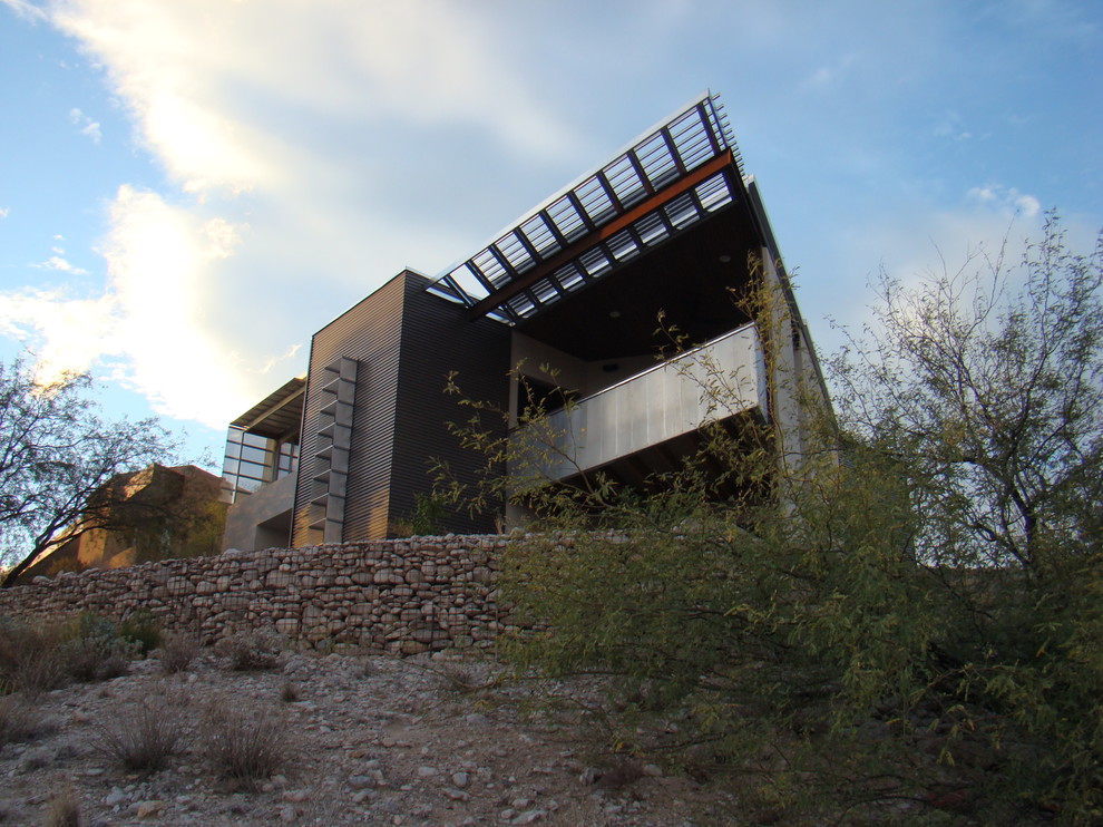 hillside perch made possible with cut/fill strategy, gabion wall and ...