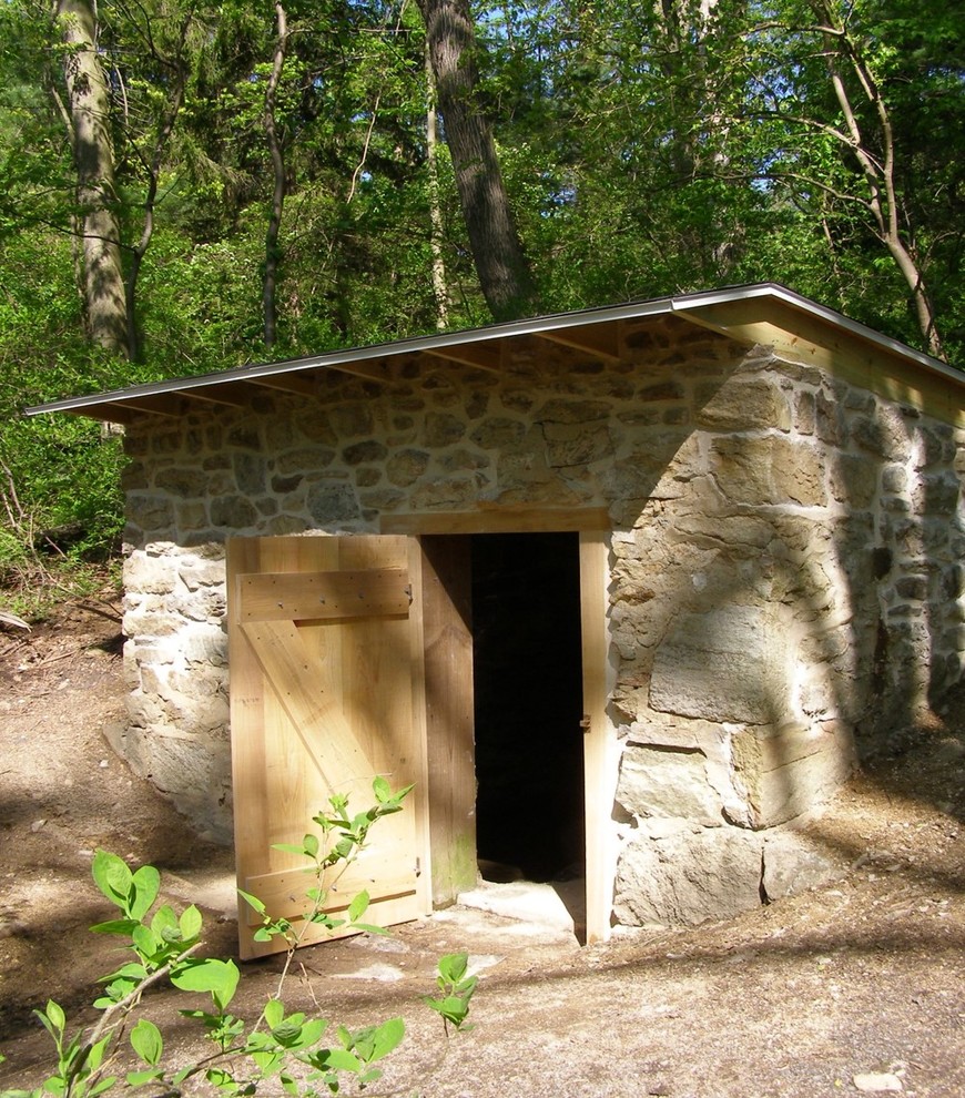 Historic Stone Spring House Restoration - Farmhouse - Exterior ...