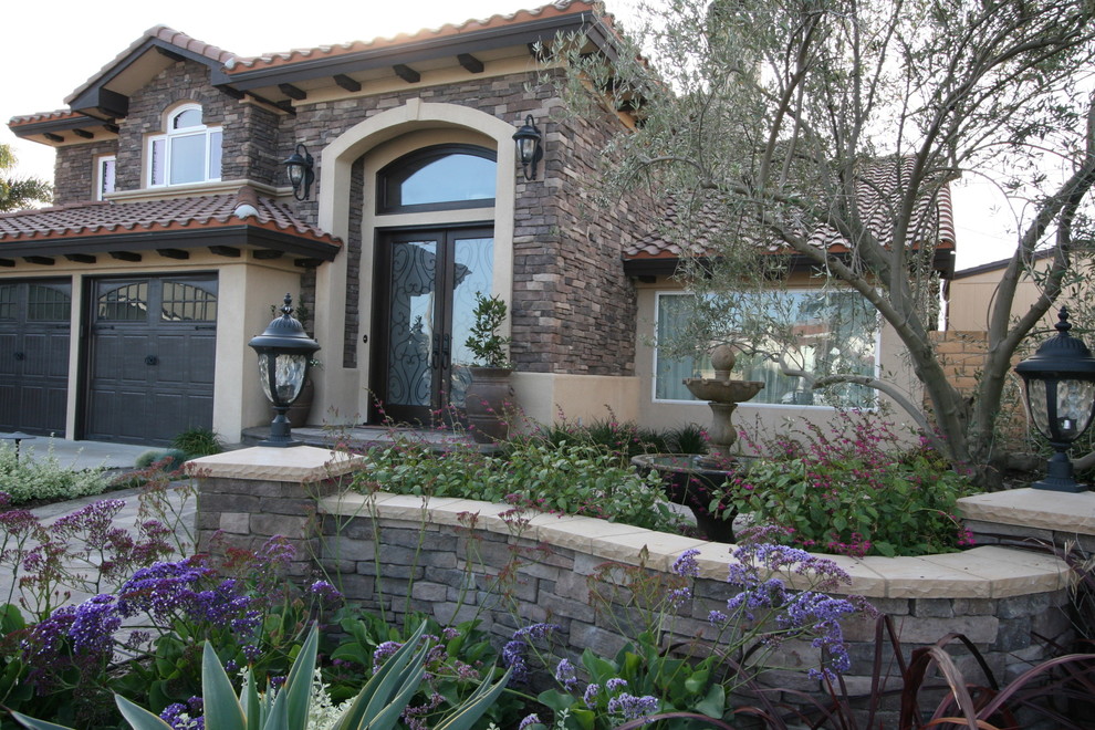 Huntington Beach Custom Home, Front View - Mediterranean - House ...