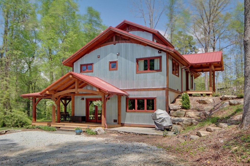 Hybrid contemporary timber frame home - Contemporary - Exterior - Other ...