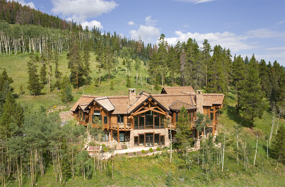 Hybrid Log House on Golf Course - Traditional - Exterior - Denver - by ...