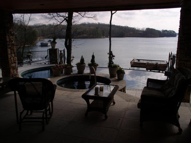 Infinity pool at the lake - Contemporary - House Exterior - Atlanta ...