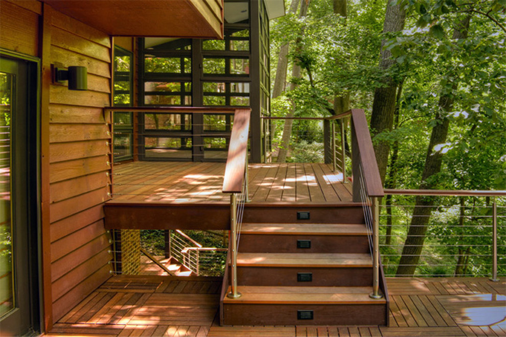 Ipe deck and cable railing system - Contemporary - Exterior - DC Metro ...
