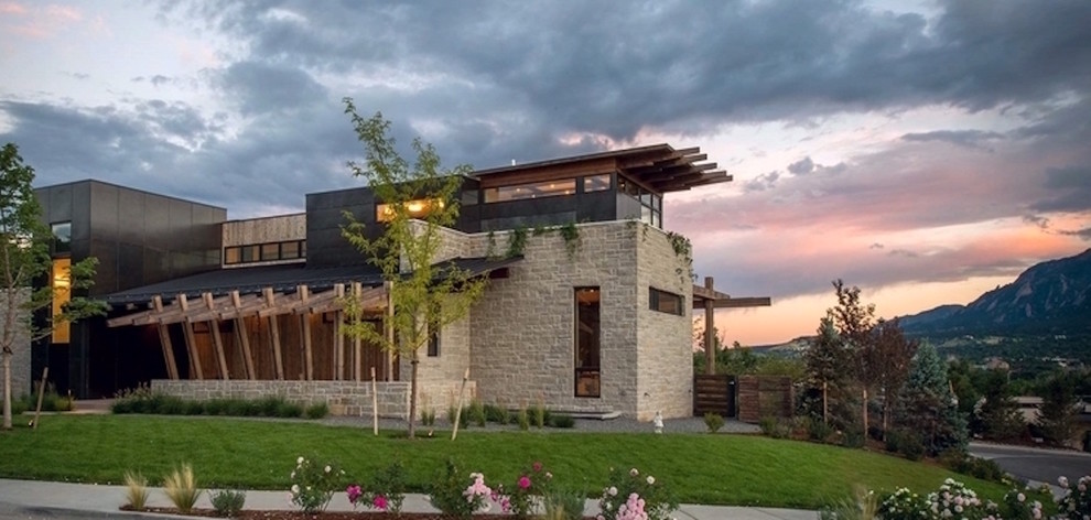 Kansas Limestone - Flint Hills Grey - Contemporary - Exterior - Denver ...