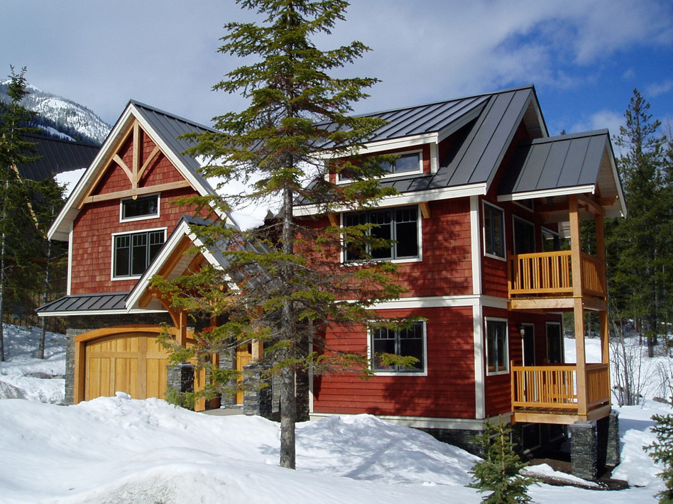 Kicking Horse Resort Timber Frame Custom Cabin - Traditional - Exterior ...