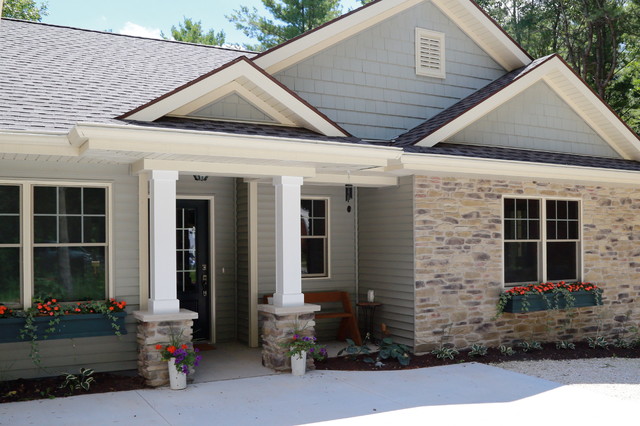 L Shaped Ranch Siding Homes