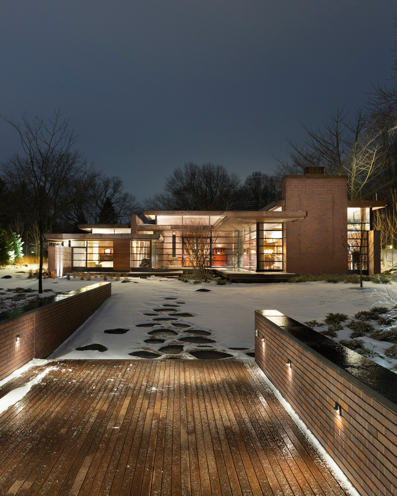Lac La Belle - Modern Brick Lake Home with Dock and Boathouse - Modern ...