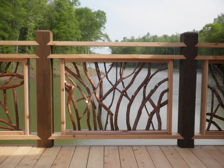 Lake at Lissara Lodge Deck Railing - Rustic - Exterior - Other - by ...