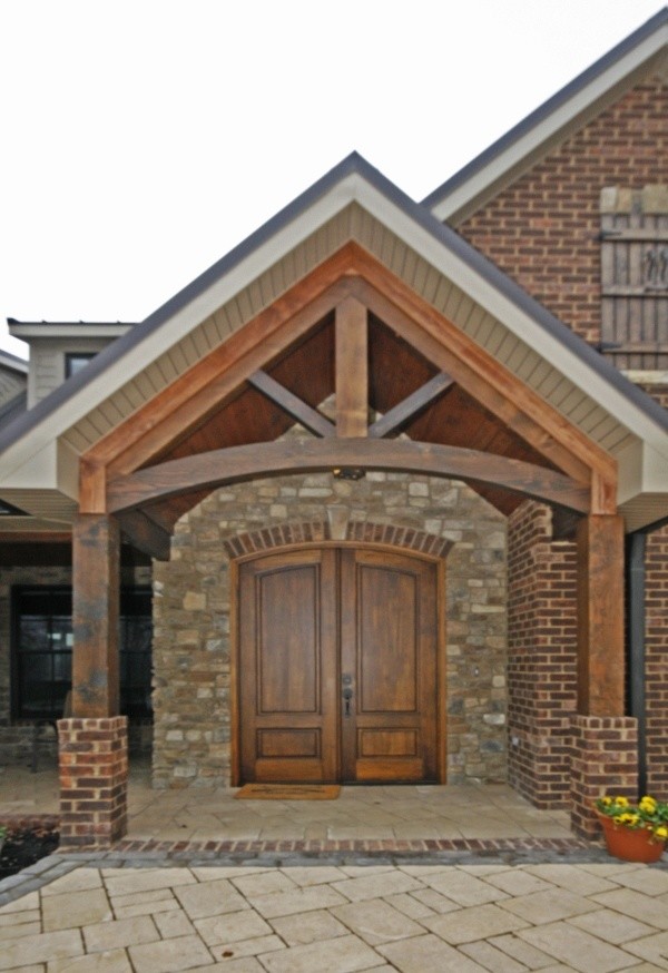 Lake Home with Timber Frame Components - Traditional - Exterior - Other ...