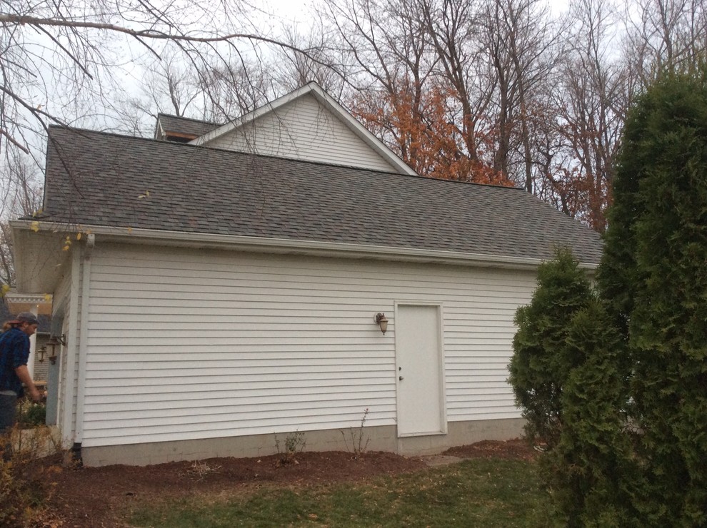 Landmark TL HD colonial slate. Siding removed from dormers and chimney ...