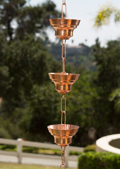 Large Cup Copper Rain Chains - Modern - Exterior - Los Angeles - by ...