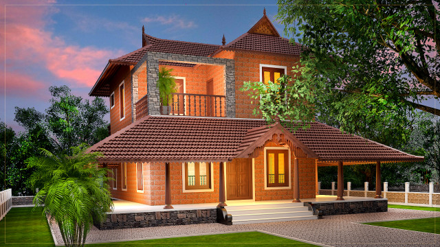 Laterite Stone Mansion - Indien - Façade - Autres périmètres - par The ...
