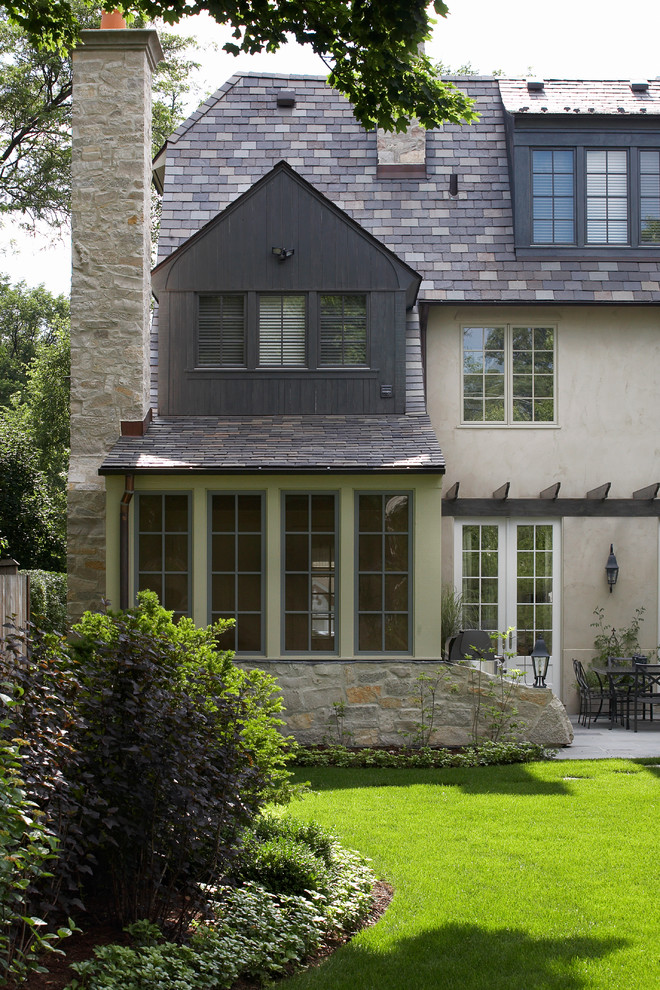 Left Rear of Traditional Meets Contemporary House - Traditional ...