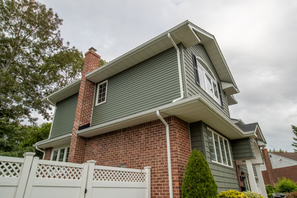 Left SIde Vinyl SIding, Soffit, Gutters & Raised Chimney - Traditional ...
