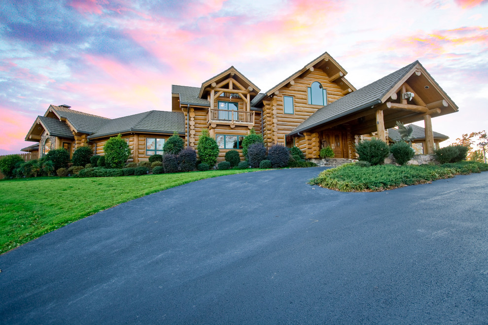 Log Cabin Estate Front - Traditional - Exterior - Little Rock - by ...