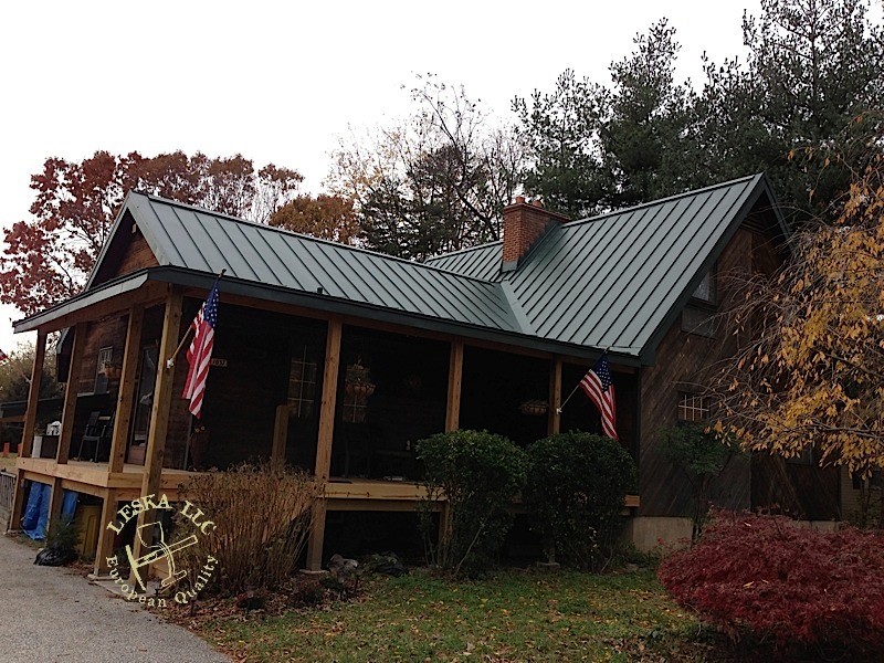 Log Home with Green Metal Roof - Traditional - Exterior - Baltimore ...