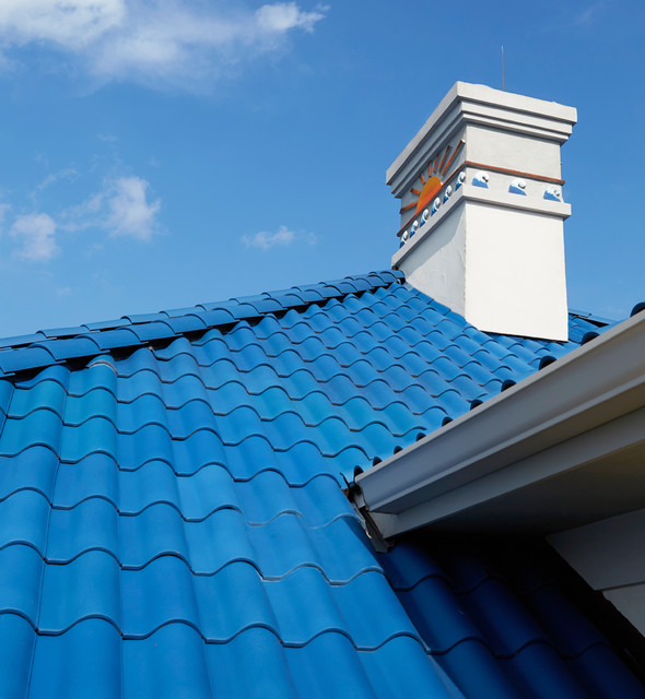 Ludowici Blue Tile Roof - Beach Style - Exterior - by Orren Pickell ...
