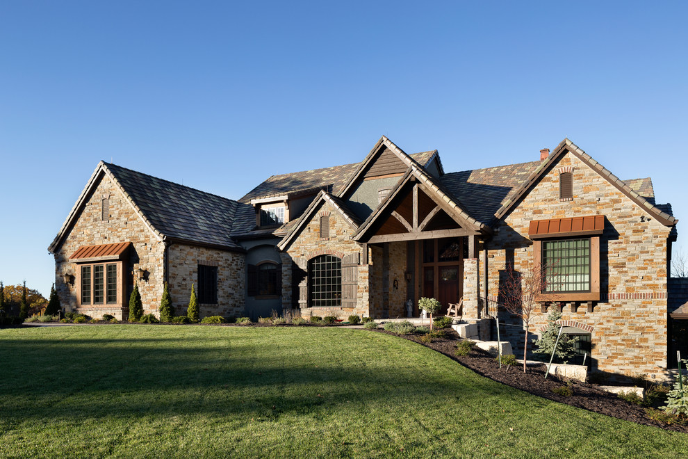 Luxurious Transitional Estate Home - Transitional - Exterior - Kansas ...