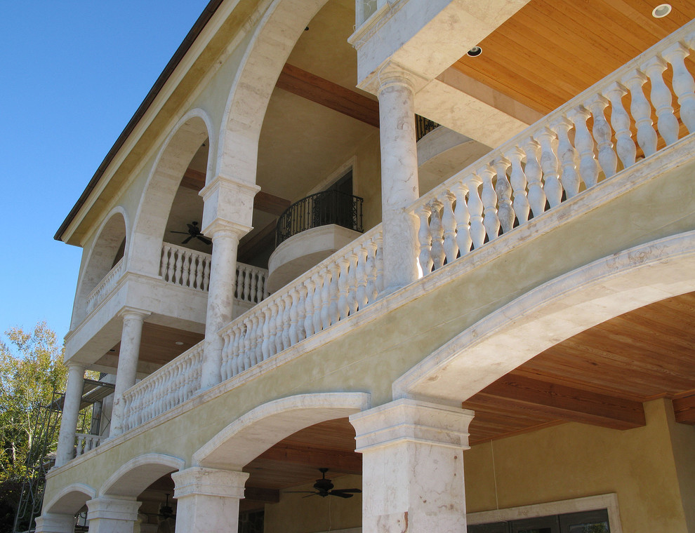 Macedonia Limestone Balustrades, and Columns - Mediterranean - Exterior ...