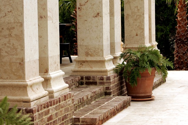 Macedonia Limestone Columns - Traditional - House Exterior - Other - by ...