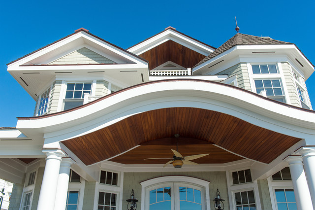 Mahogany Porch Ceilings - Coastal - House Exterior - New York - by CMM ...