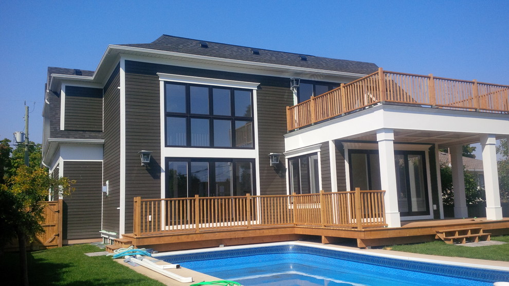 Maibec Wood Siding w/ Decorative Trim Crown Moulding - Contemporáneo ...