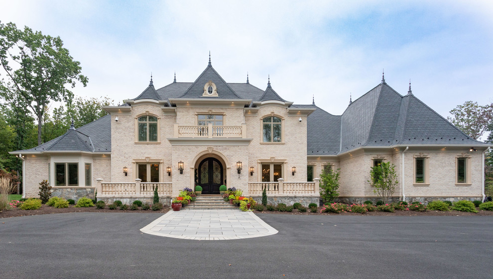 Majestic French Chateau in Great Falls, VA - Traditional - Exterior ...