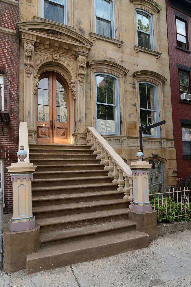 Majestic triplex home in circa 1858 townhouse - Traditional - Exterior ...