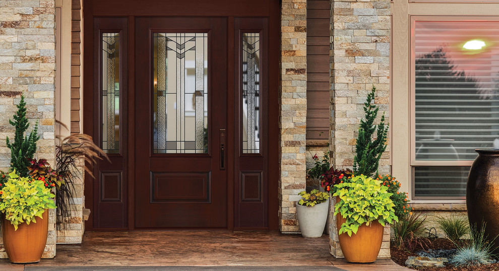 Masonite Belleville Mahogany Textured Entry Door - Craftsman - Exterior ...