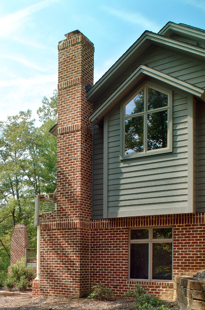 Master Bay Window above Game room, deck fireplace beyond - Fusion ...