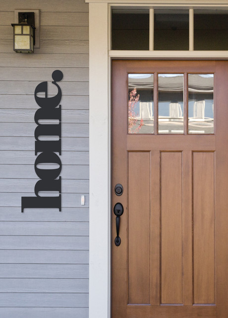 Matte black steel outdoor wall sign home - Modern - Exterior - Auckland ...