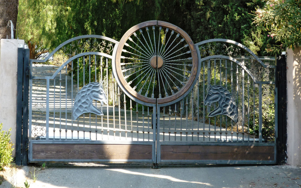 Metal driveway gates - Rustic - Exterior - Los Angeles - by Decorative ...