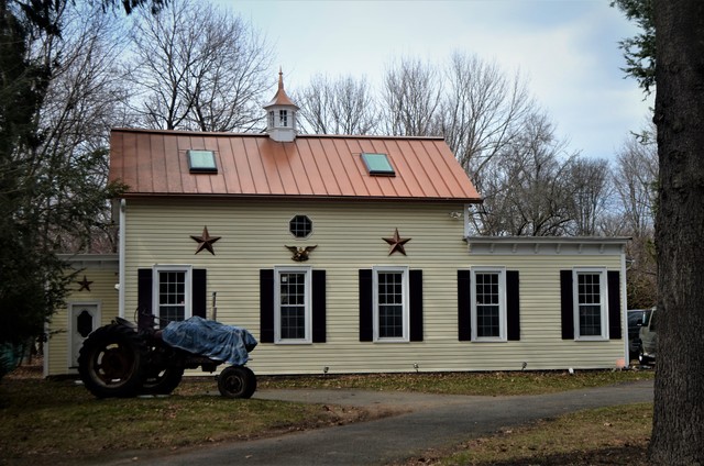Metallic Copper Standing Seam Metal Roof and Cupola Installation in ...
