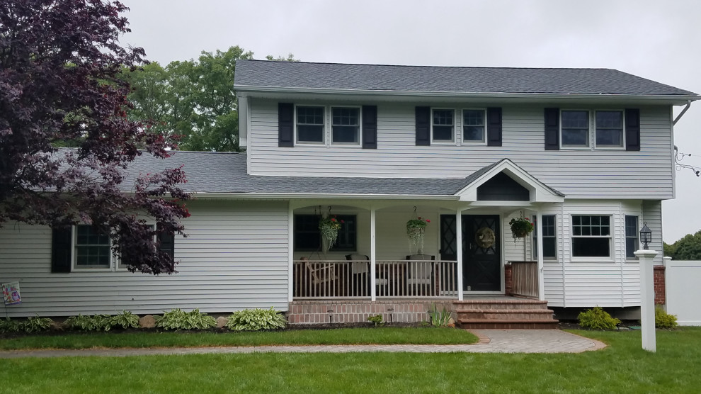 Miller Place Roof and Portico - Transitional - House Exterior - New ...