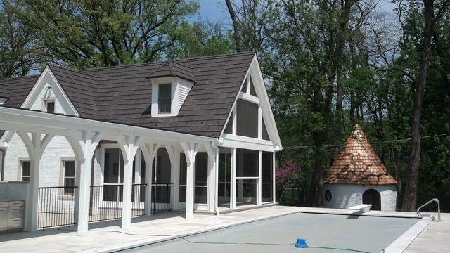 Mirage Motorized Screens-Pool House - Traditional - Exterior - Chicago ...