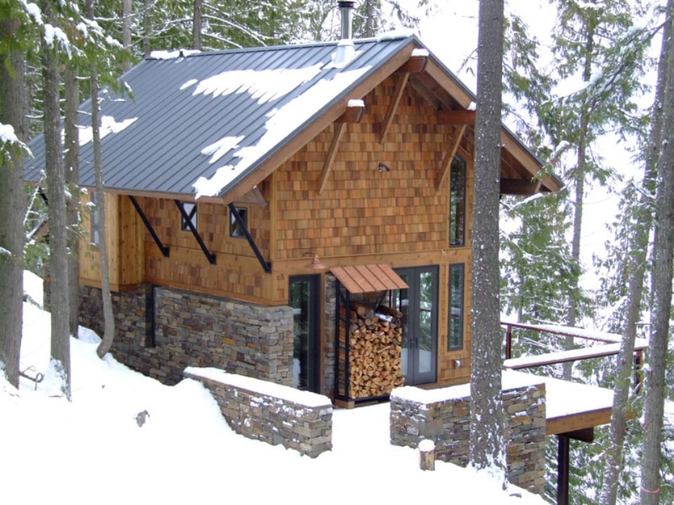 Modern Craftsman Lakefront Cabin - Traditional - Exterior - Seattle ...