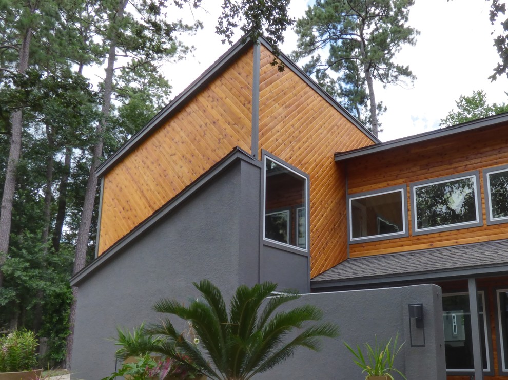 Modern Design - Cedar T & G, Stained with James Hardie trim ...