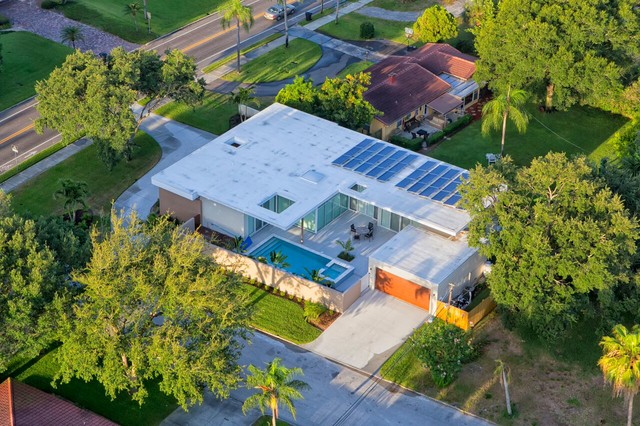 Modern Floor Plan Solar Panels - Contemporary - Exterior - Tampa - by ...