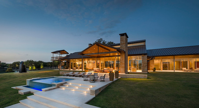 Modern Frontier- Texas Ranch House - Midcentury - House Exterior ...