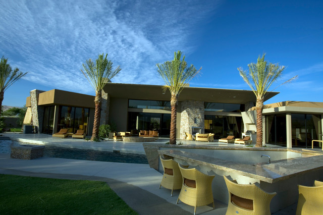 Modern Mansion Back Yard - Contemporary - House Exterior - Los Angeles ...