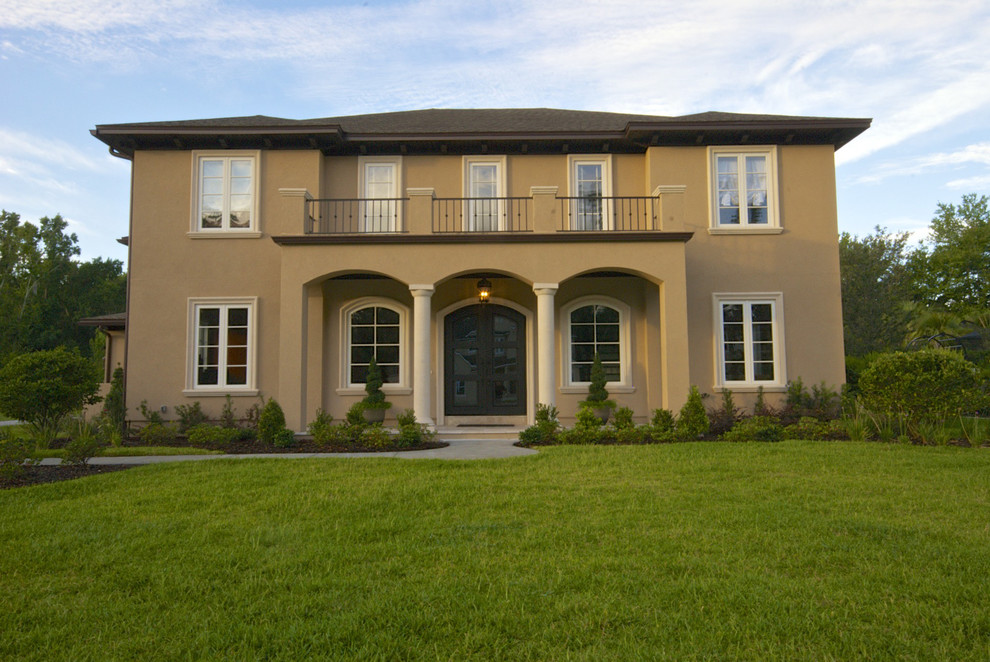 Modern Mediterranean Front Elevation - Mediterranean - Exterior ...